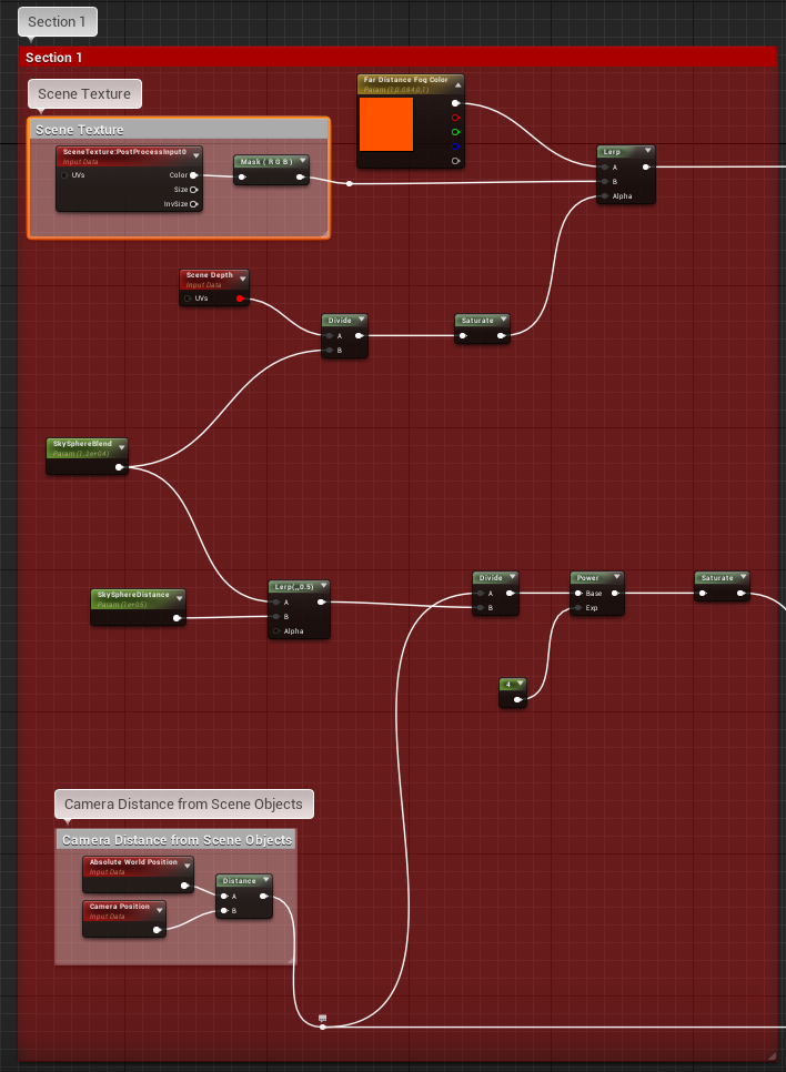 Scene Depth Post Process Material in UE4 · Douglas Halley
